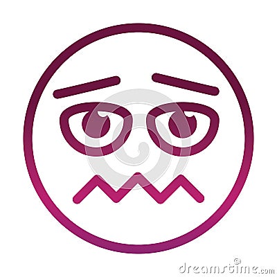 Scared Funny Smiley Emoticon Face Expression Gradient Style Icon Vector Illustration ...
