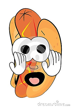 Scared Hotdog Cartoon Stock Illustration | CartoonDealer.com #43762816