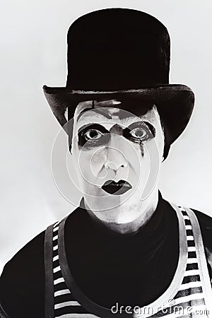 Scary Angry Mime Wearing A Tall Hat Royalty-Free Stock Image ...