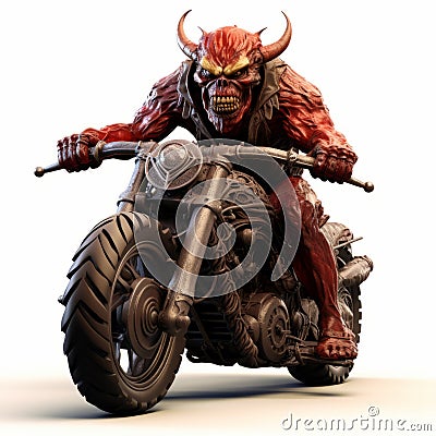Scary Devil Motorcycle: Realistic Hyper-detailed Rendering Royalty-Free ...