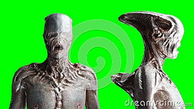 Scary, Horror Monster. Fear Concept. Green Screen Isolate. Realistic 4K ...
