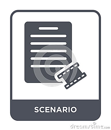 Scenario Icon In Trendy Design Style. Scenario Icon Isolated On White ...