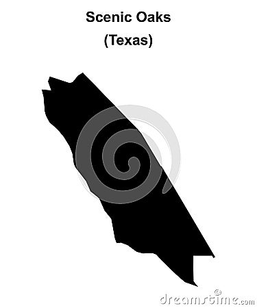 Scenic Oaks Outline Map Vector Illustration | CartoonDealer.com #357649342