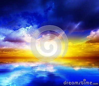 Spiritual, Colorful Sunset Cloudscape Stock Photo - Image of beautiful ...
