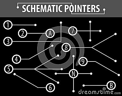 Schematic Pointers. Extension Lines To Indicate The Details Of The ...