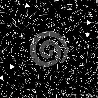 Schematic Symbols In Electrical Engineering Pattern Eps10 Stock Image ...