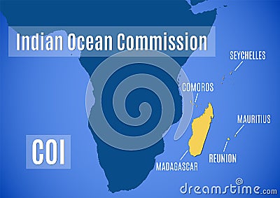 Vector Map Of The Indian Ocean Commission COI | CartoonDealer.com ...
