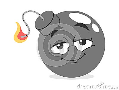 Scheming Comic Bomb Smiling Emoticon Cartoon Vector | CartoonDealer.com ...
