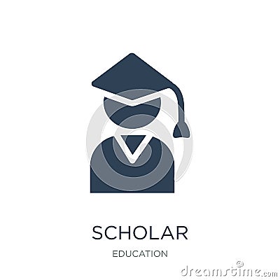 Scholar Icon In Trendy Design Style. Scholar Icon Isolated On White ...