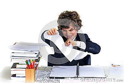 School Boy Ripping Up Homework Royalty-Free Stock Photography ...