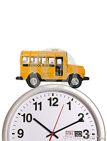 School Bus On Clock Stock Photography | CartoonDealer.com #2532422
