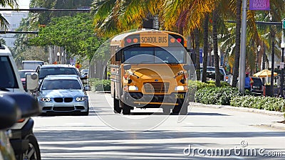 School Bus at an Intersection Stock Footage - Video of 1080p, hidef ...