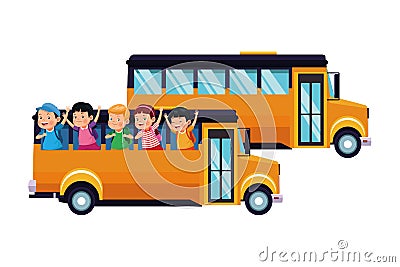 School Bus With Kids Cartoons | CartoonDealer.com #152898463