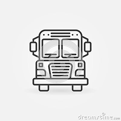 School Bus Vector Outline Icon. Schoolbus Concept Symbol ...