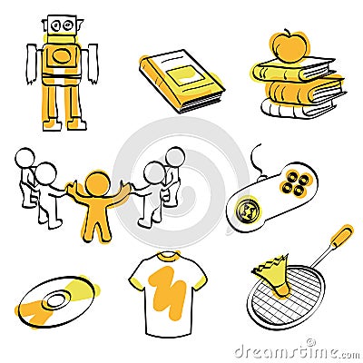 School And Fun Icon Set Vector Stock Images - Image: 21328954