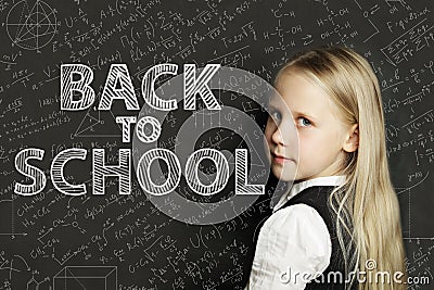 School Girl And Chalkboard With Math Formulas. Royalty-Free Stock ...