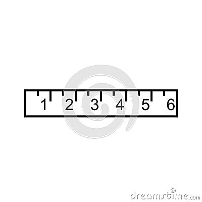 School 6 Inch Ruler Outline Icon Vector Illustration | CartoonDealer ...
