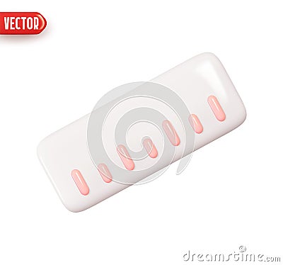 School Measuring Ruler. Realistic 3d Design Element In Plastic Cartoon ...