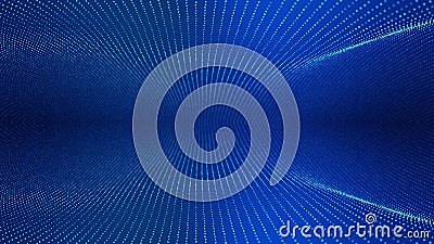 Sci-fi Background with Waves of Particles . 4k Loop Abstract Blue ...