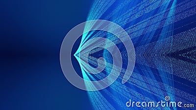 Sci-fi Background with Waves of Particles . 4k Loop Abstract Blue ...