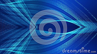 Sci-fi Background with Waves of Particles . 4k Loop Abstract Blue ...