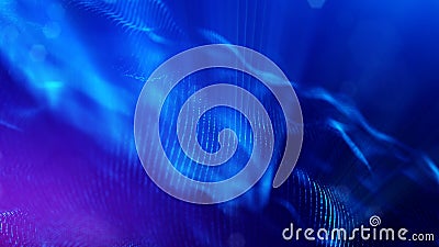 Sci-fi Composition with Oscillating Luminous Particles. 4k Science ...