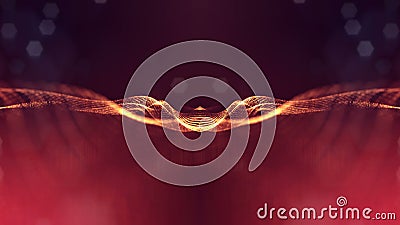 Sci-fi Composition with Oscillating Luminous Particles. 4k Science ...