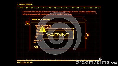 Orange HUD Server Warning Interface Graphic Element Stock Video - Video ...