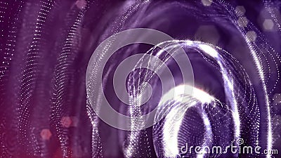 Sci-fi Violet Background of Luminous Particles that Form Curves ...