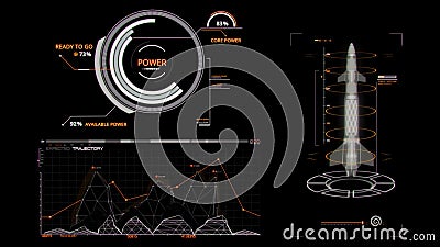 White HUD Rocket Missile Interface Graphic Element Stock Footage ...