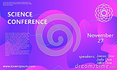 Science Conference Invitation Design Template Cartoon Vector ...