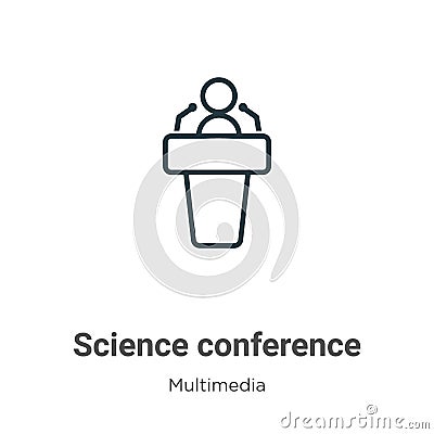 Science Conference Outline Vector Icon. Thin Line Black Science ...