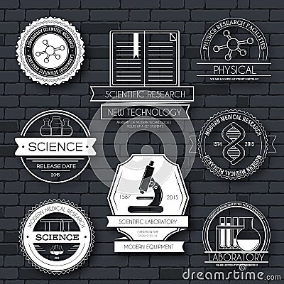 Science Label Template Set. Emblem Element For Your Product Or Design ...