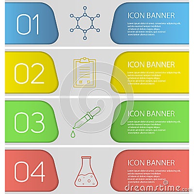 Science Laboratory Banner Templates Set Vector Illustration ...
