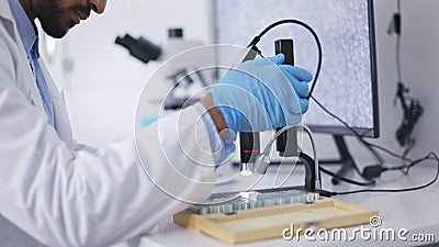Science Study, Man Scientist and Biotechnology with Scientific Tech ...
