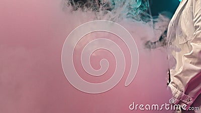 A Scientist Performing a Show with Liquid Nitrogen - Pouring Nitrogen ...