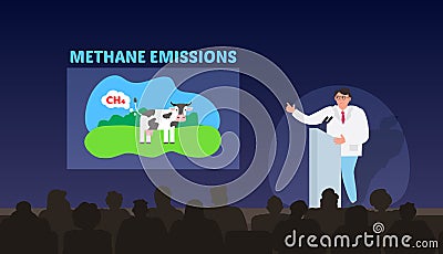Scientist Reporting On Climate Conference Cow Emits Methane Ch4 Global ...