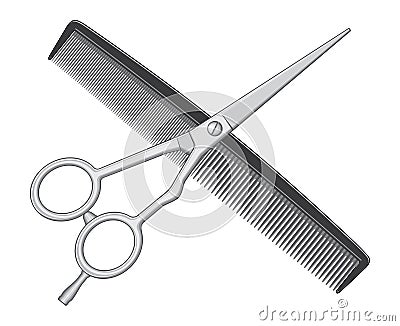 Scissors And Comb Royalty Free Stock Image - Image: 21294146
