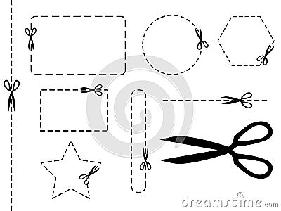 Scissors And Cut Mark Royalty Free Stock Image - Image: 18539866