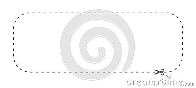 Scissors On Dashed Line Rectangle Shape, Dash Line And Scissors, Dash Outline And Scissors ...