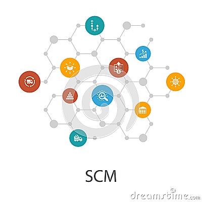 SCM Presentation Template, Cover Layout Cartoon Vector | CartoonDealer ...