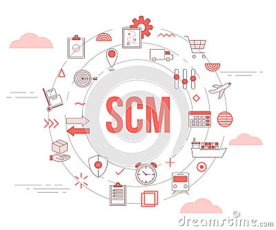 Scm Supply Chain Management Concept With Icon Set Template Banner And ...