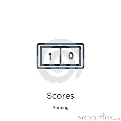 Scores Icon. Thin Linear Scores Outline Icon Isolated On White ...