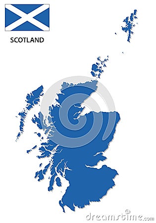Scotland Map With Flag Stock Vector - Image: 47576406