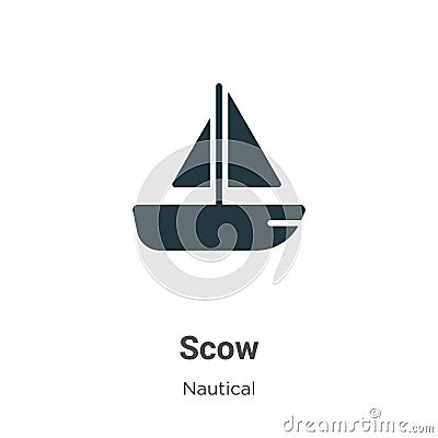 Scow Vector Icon On White Background. Flat Vector Scow Icon Symbol Sign ...