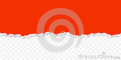 Scrap Of Torn Red Paper With Shadow. Damaged Cardboard Borders. Vector ...