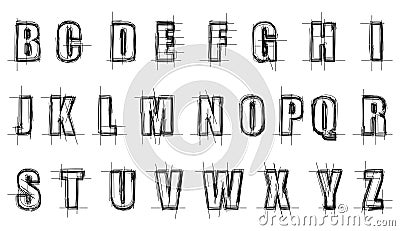 Scratchy Alphabet Vector Illustration | CartoonDealer.com #109620452
