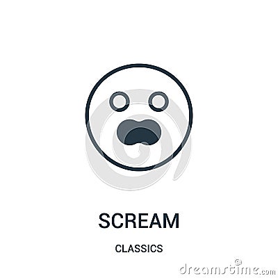 Scream Icon Vector From Classics Collection. Thin Line Scream Outline ...