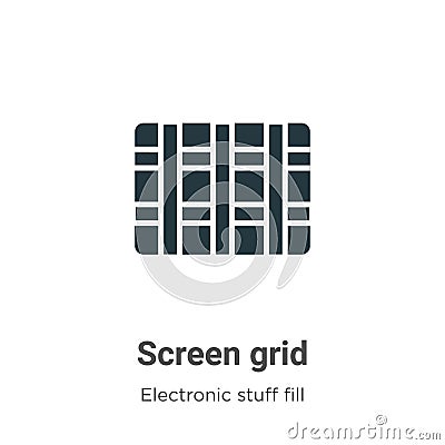 Screen Grid Vector Icon On White Background. Flat Vector Screen Grid ...