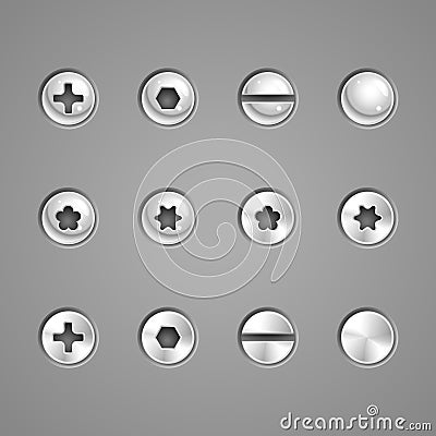 Screws And Rivets Vector Illustration | CartoonDealer.com #75976786